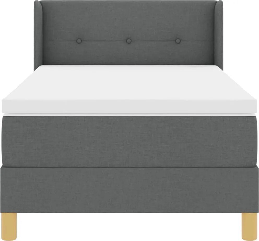 Postel s boxspringem s čelo Tmavě šedá 200 x 80 cm textil 3341259