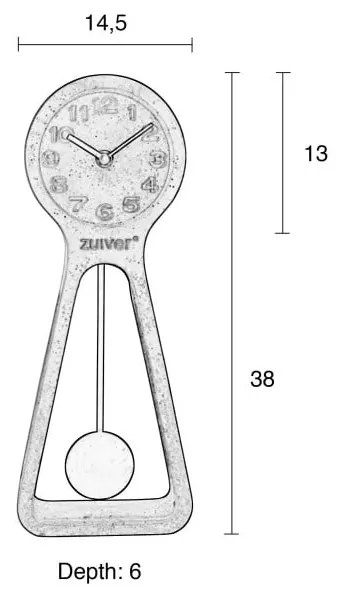 Šedé betonové stolní hodiny Zuiver Pendulum