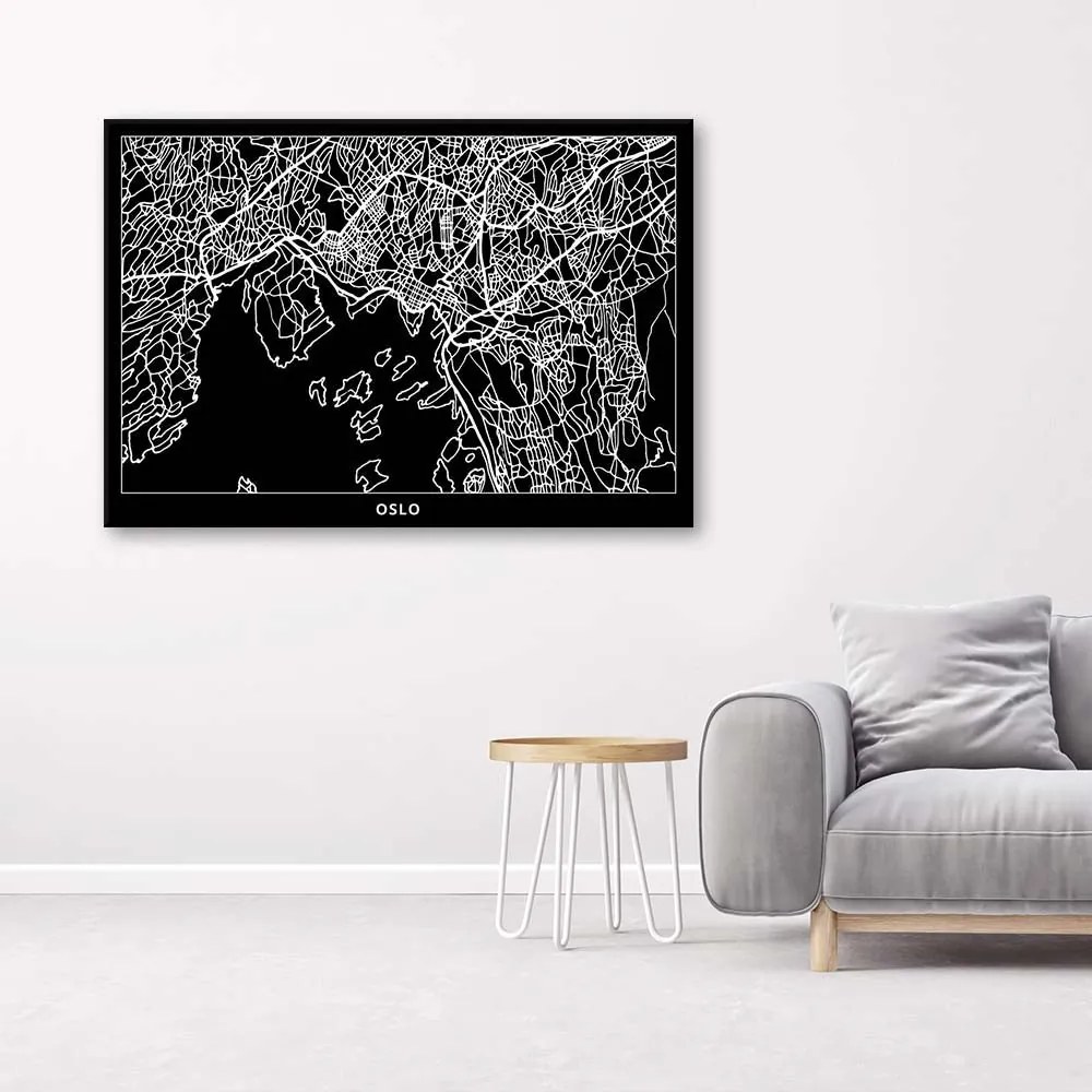 Obraz na plátně Mapa města Oslo - 60x40 cm