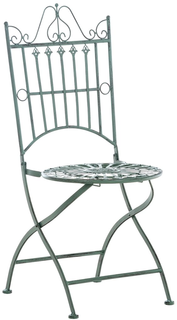 Kovová židle Sadao - Zelená antik