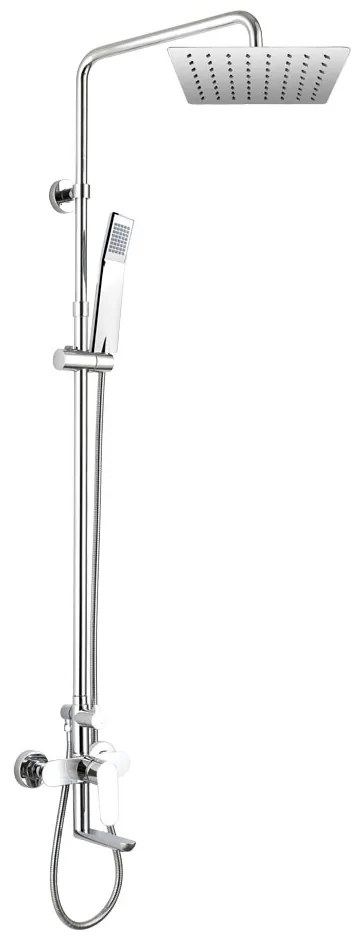 Mereo Mereo, Nástenná baterie Viana 150mm se sprch.soupravou,otoč.ramínkem, ruční a talíř.sprchou slim 200x200mm, CBE60101SD