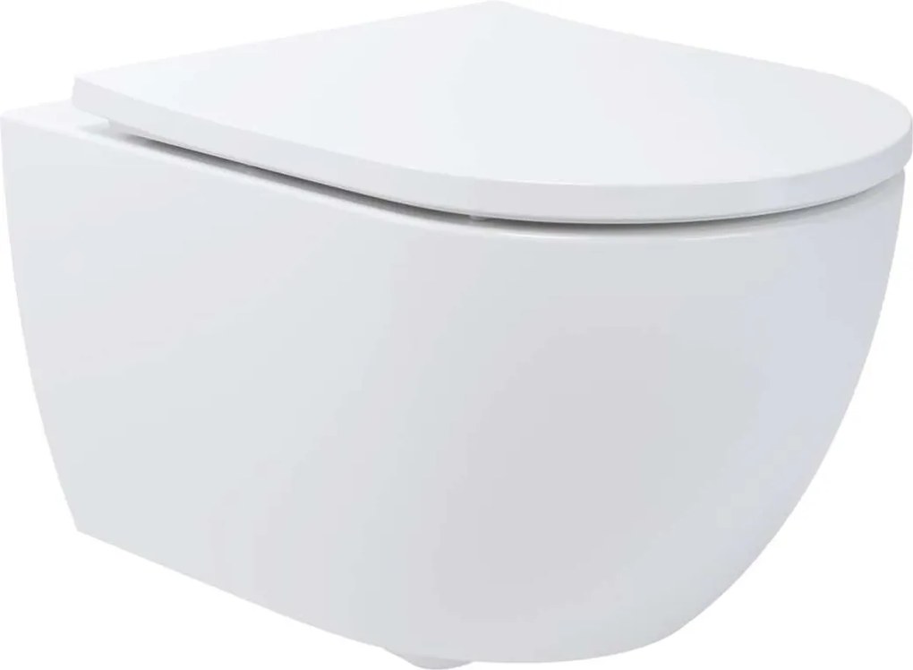 kielle Oudee - Závěsné WC se sedátkem Softclose, Vortex Rimless+, bílá 30102020-SET2