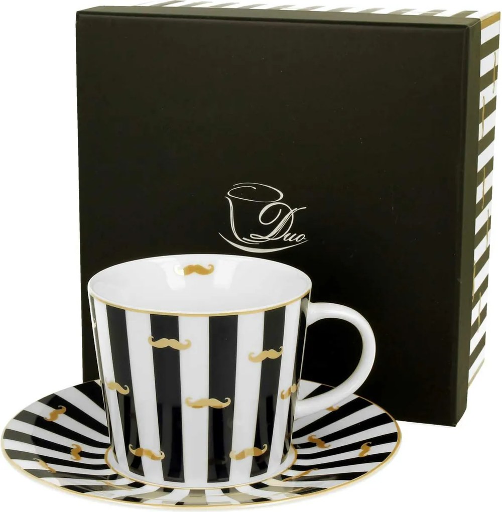 Porcelánový šálek s podšálkem Moustache 250 ml