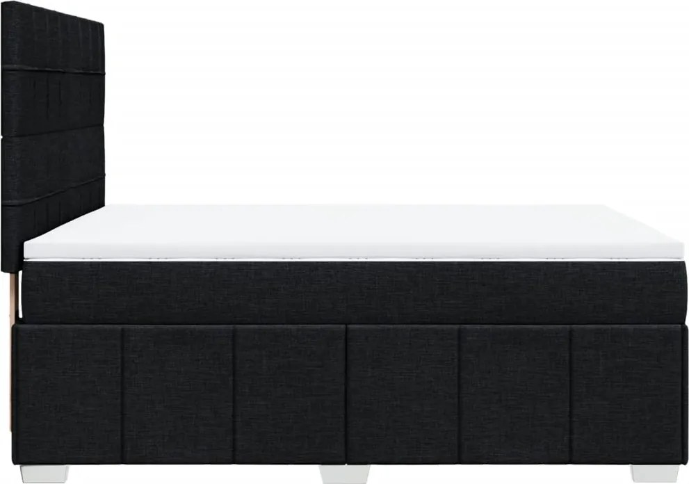 Box spring postel s matrací černá 160x200 cm textil 3294021