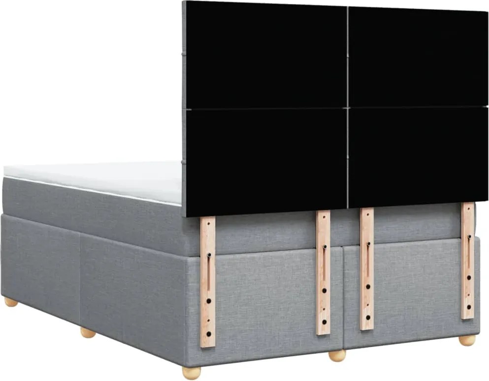Box spring postel s matrací světle šedá 140 x 200 cm textil 3291303