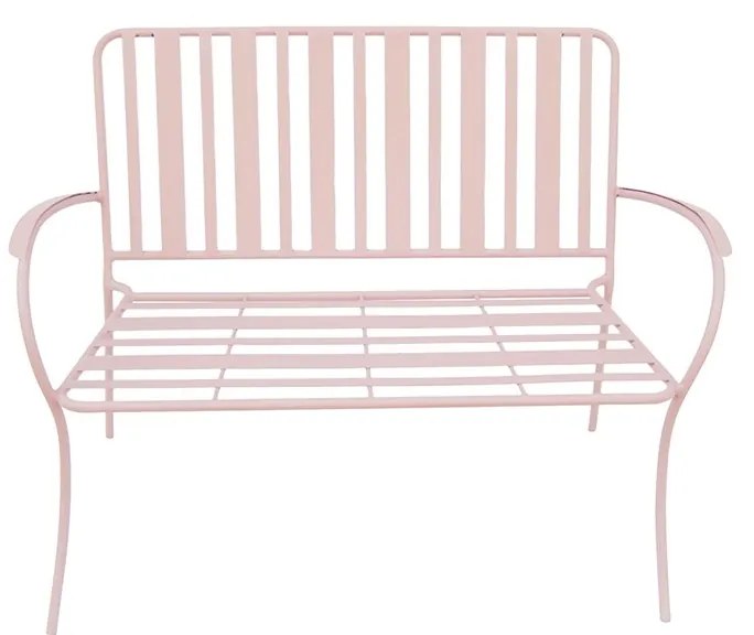 LEITMOTIV Růžová venkovní lavice Lines 118 × 66 × 89 cm