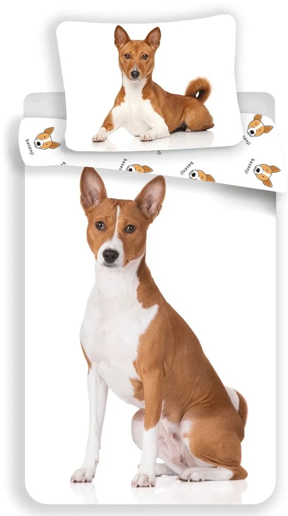 Jerry Fabrics Povlečení fototisk Basenji 140x200, 70x90 cm