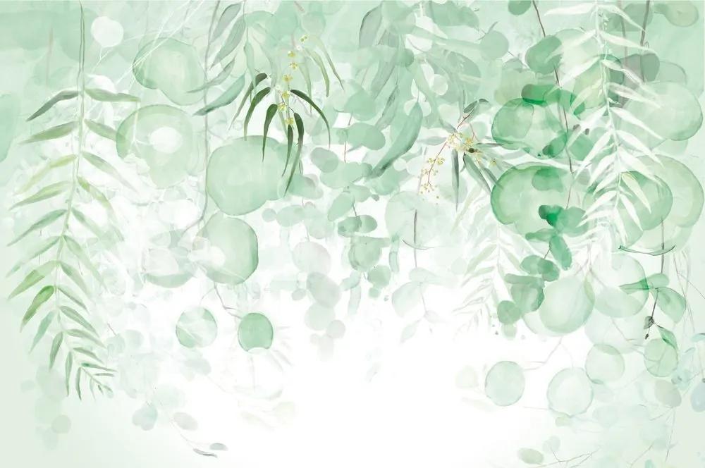 Samolepící tapeta jemné zelené listy - 150x270