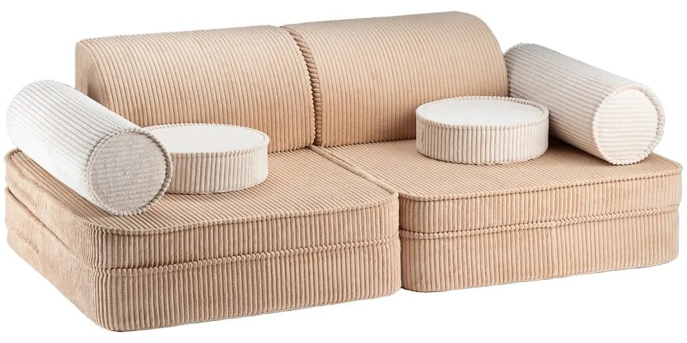 Světle hnědá manšestrová dětská pohovka 132 cm Settee – Wigiwama