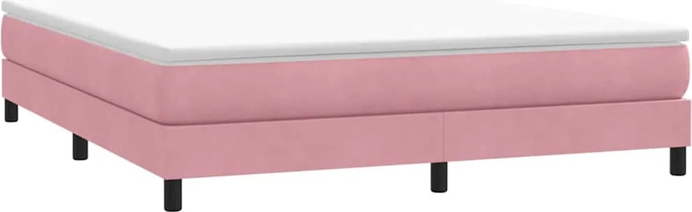 Postel Box Spring bez matrace růžová 180x220 cm samet 3315890