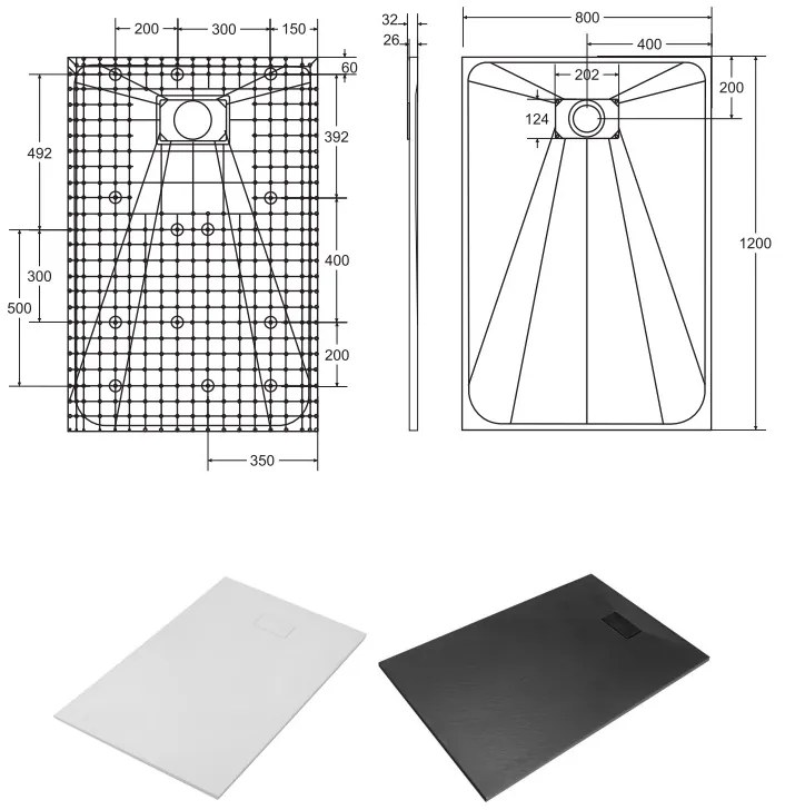 Besco Vexo obdélníková sprchová vanička, white Rozměr vaničky: 100x80cm