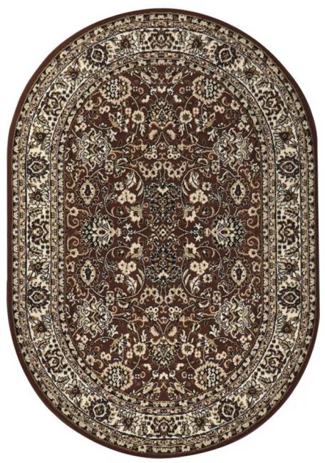 Sintelon, Kusový koberec Teheran Practica 59/DMD ovál, 200x290, hnědá, chodba / předsíň