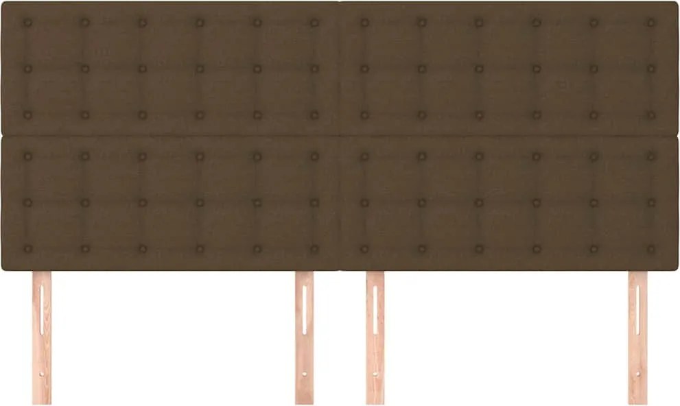 Čelo postele tmavě hnědé 200 x 5 x 118/128 cm látkové 3116791
