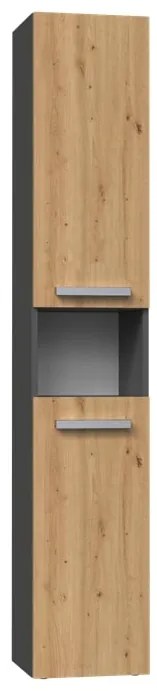 Koupelnová skříňka NEL I Antracit + dub artisan