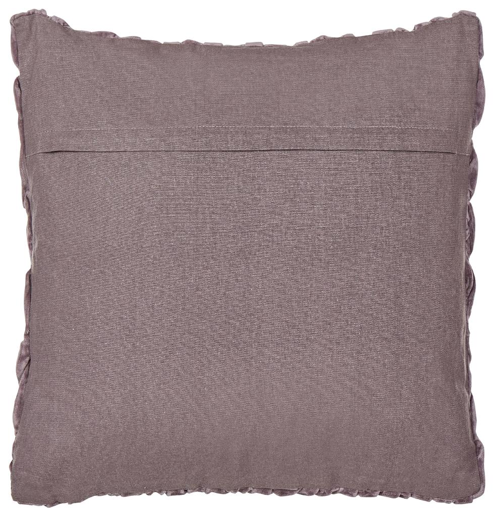 Skládaný sametový polštář 45 x 45 cm fialový CHIRITA Beliani