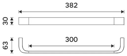 NIMCO NK 30035-26 - Nástěnný věšák na ručníky NIKAU 39 cm lesklý chrom