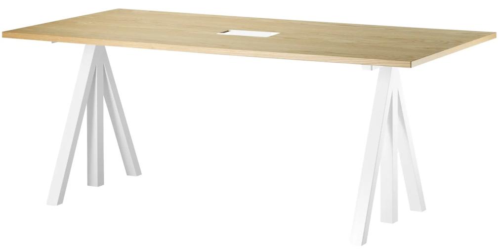STRING Pracovní stůl Works, White / Oak, 180 x 90 cm