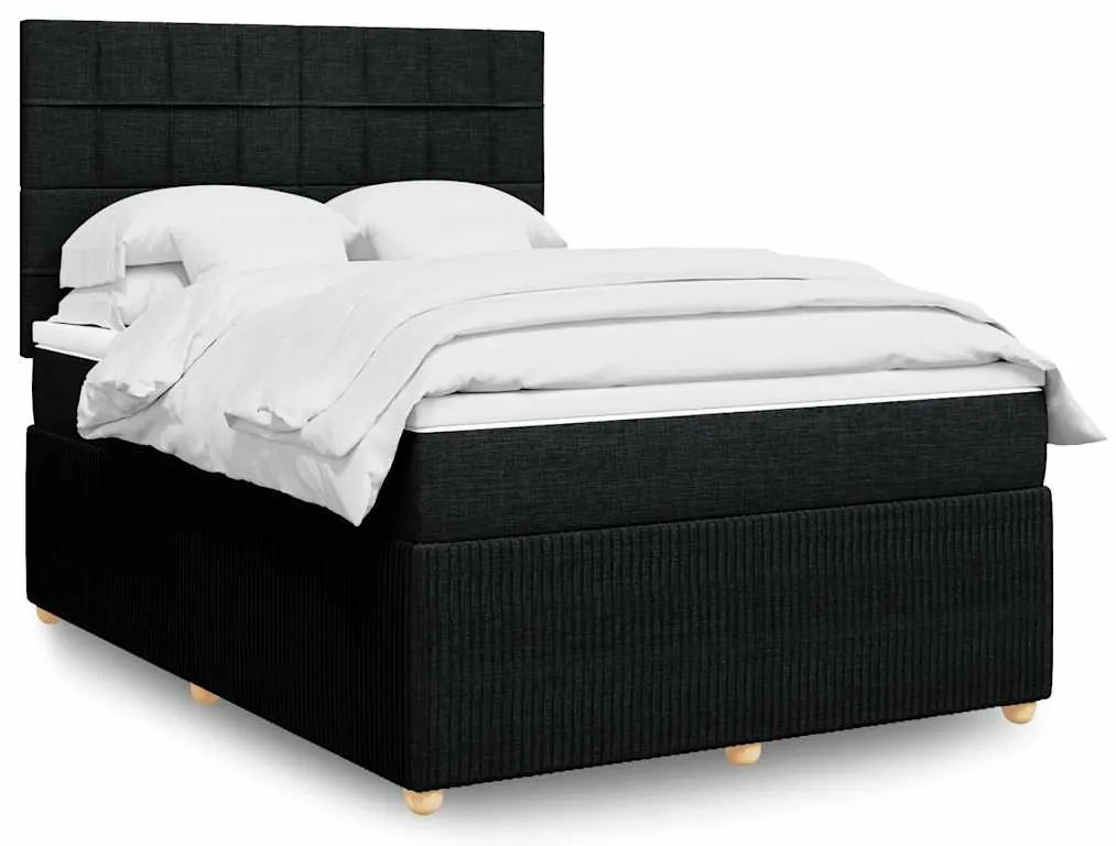 Box spring postel s matrací černá 140 x 190 cm textil 3294353