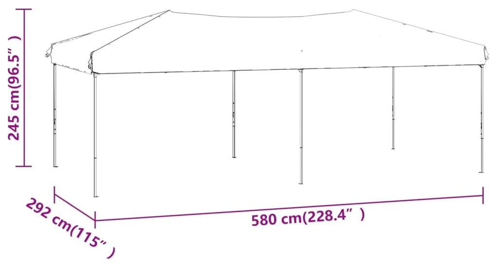 Skládací party stan červený 3 x 6 m - Default Title