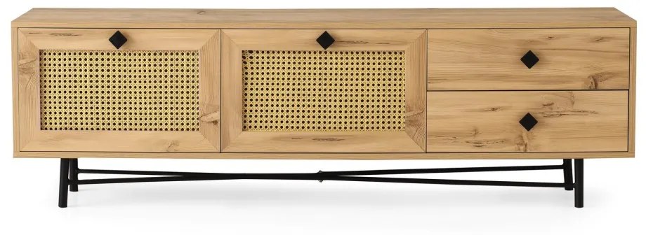 TV stolek HAPSIYAS 180 cm dub/černý