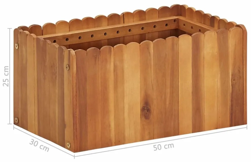 Zahradní truhlík akáciové dřevo Dekorhome 50x30x25 cm