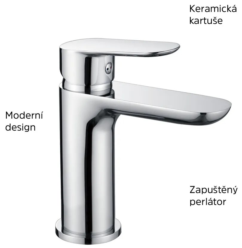 Mereo Mereo, Umyvadlová stojánková baterie, Viana, s bidetovou sprchou, CBE10105