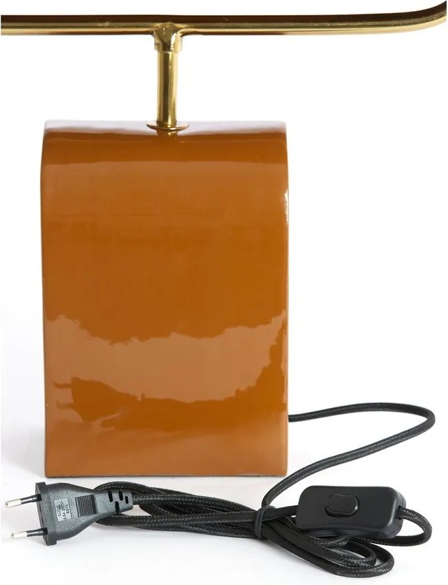 Oranžová kovová stolní lampa (výška 38 cm) Cardona – Light & Living