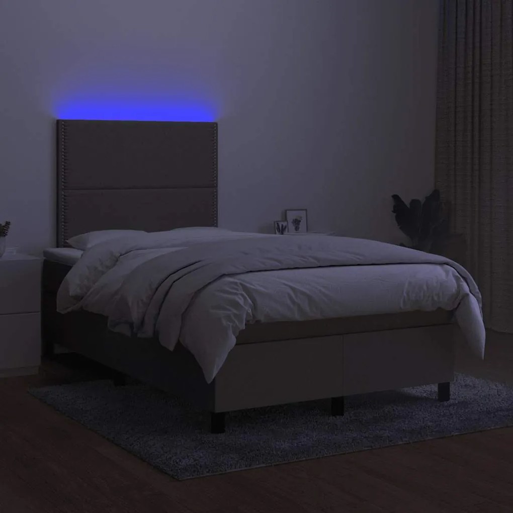 Box spring postel s matrací a LED taupe 120x190 cm textil 3270194