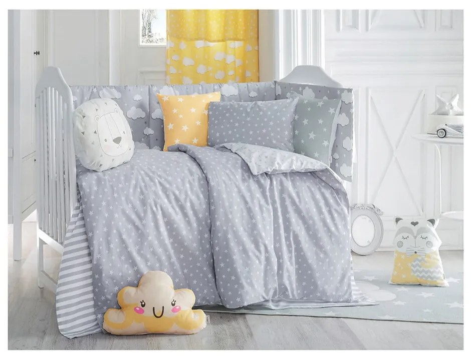 Šedý dětský polštářek s příměsí bavlny Mike & Co. NEW YORK Pillow Toy Elephant, 34 x 24 cm