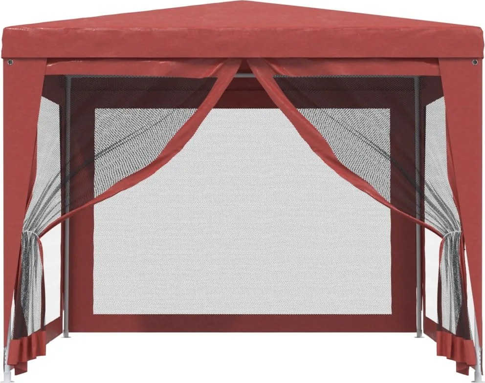 Party stan se 4 síťovanými bočnicemi červený 3 x 3 m HDPE 319230