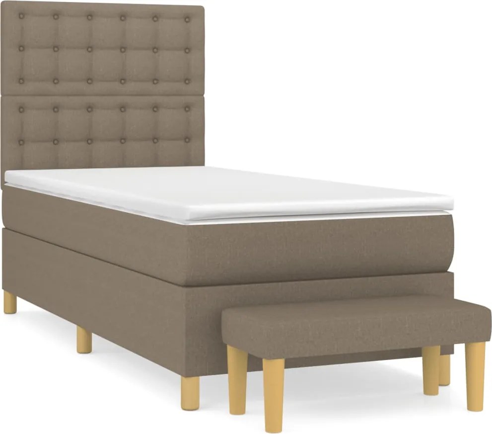 Box spring postel s matrací taupe 80x200 cm textil 3137433