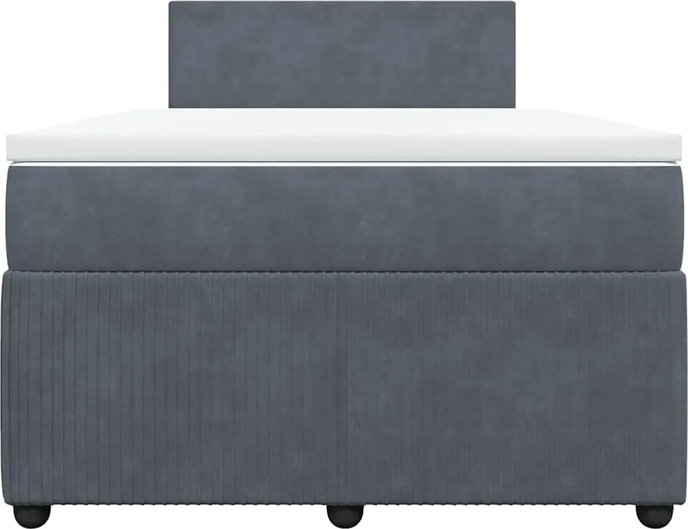 Box spring postel s matrací tmavě šedý 120x190 cm samet 3289981