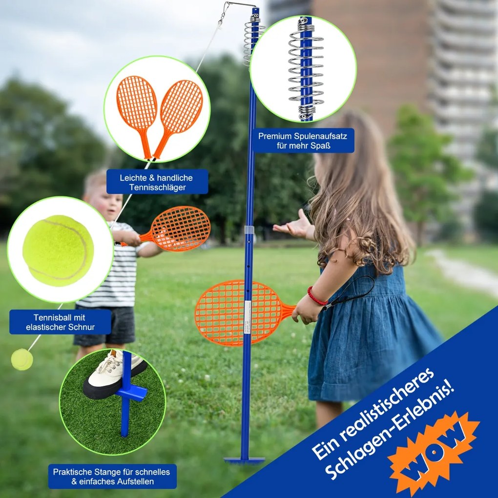 Costway Portable Tetherball Set 3 úrovně výškově nastavitelná sada s míčem