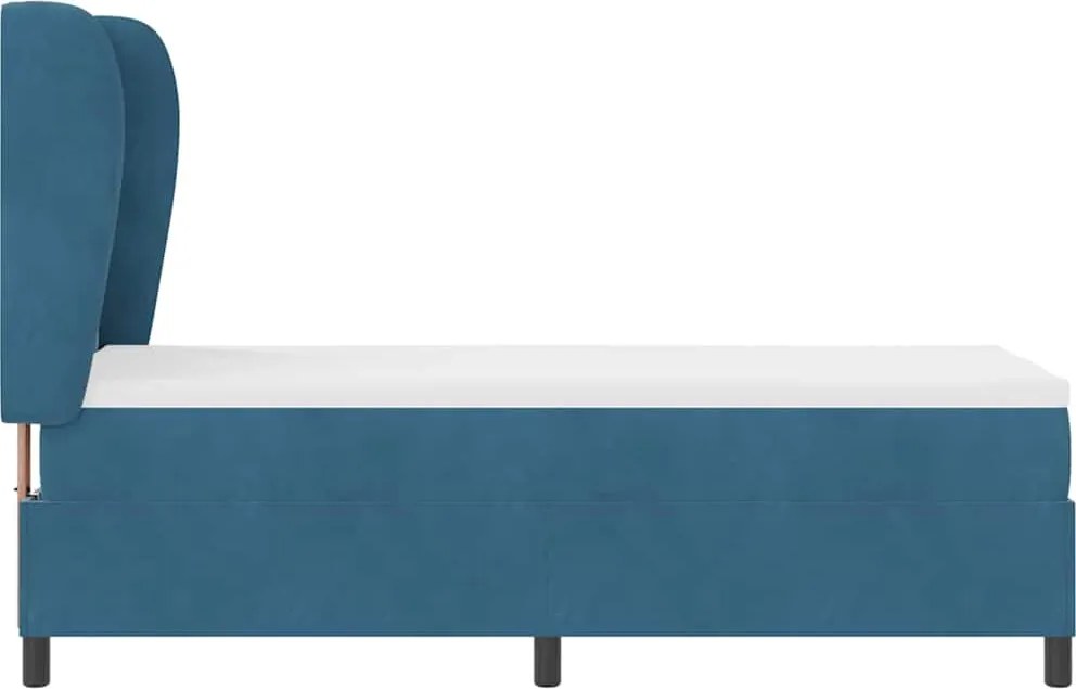 Postel s boxspringem s čelo Tmavě modrá 200 x 80 cm samet 3340956