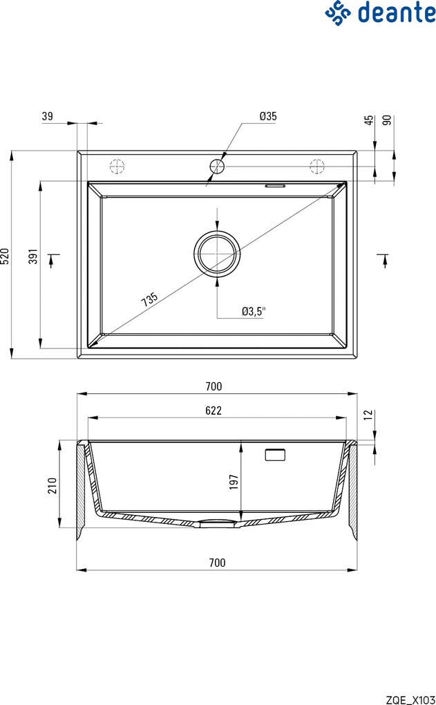 Deante Dřez Eridan granit - ZQE S103 šedý metalic
