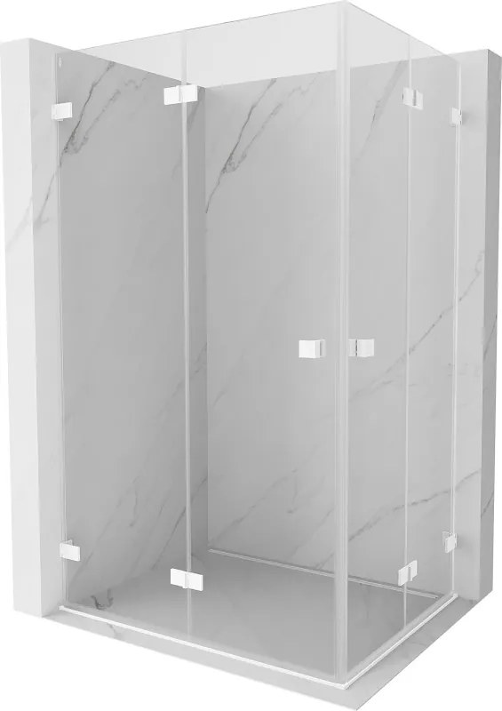 Mexen Lunar-F Duo, skládací sprchový kout 90 x 85 cm, 8mm čiré sklo, bílý profil, 836-090L-085P-20-00