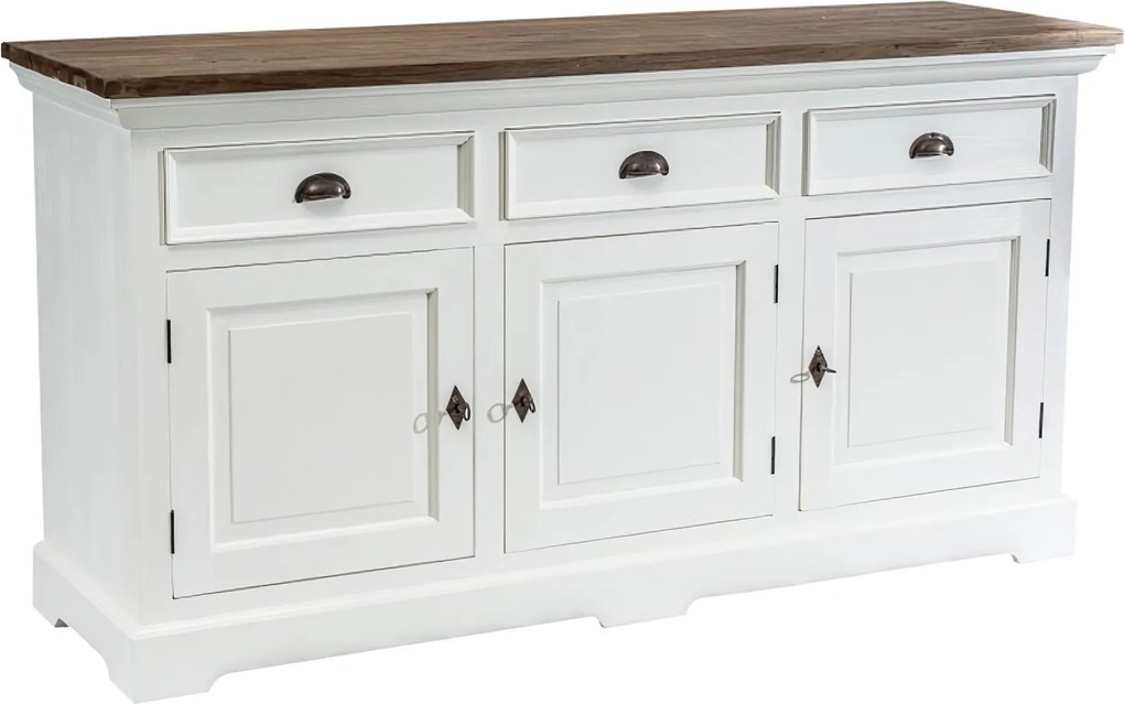 Komoda Brighton 180x55x95cm white&natural grey
