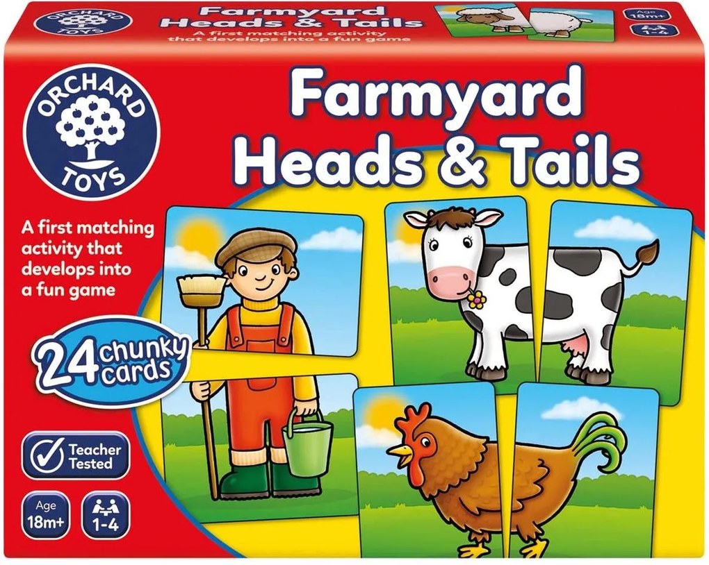 Orchard toys vzdělávací hra - farma - hlavy a ocásky