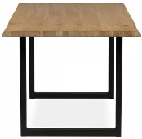 Jídelní stůl 180x90x75 masiv dub, kovová noha ve tvaru písmene U černý lak DS-U180 DUB