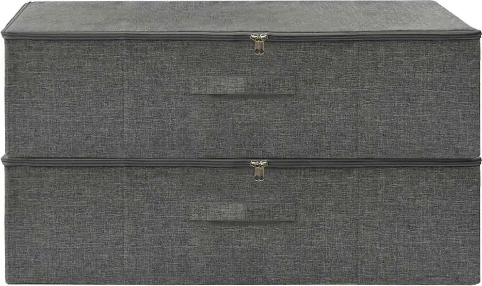 Úložné boxy 2 ks textil 70 x 40 x 18 cm antracitové 332904