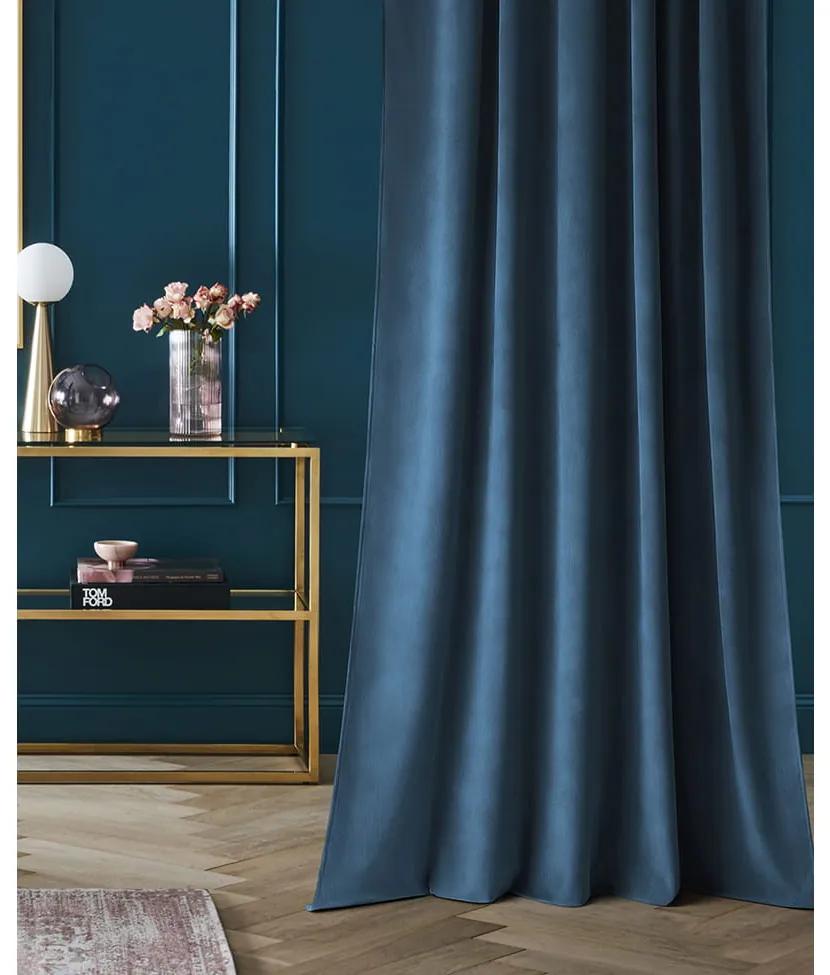 Room99 Hotový závěs na kroužcích CHARMY Jednobarevný Velurový Zatemňovací Barva: Krémová/Stříbrná, Velikost: 140 x 250 cm