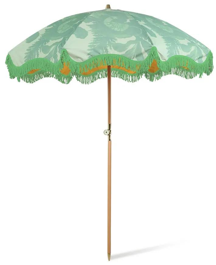 Pistáciový plážový slunečník Floral Pistachio - Ø 200*230 cm