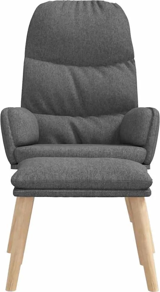 Relaxační křeslo se stoličkou světle šedé textil 3097342