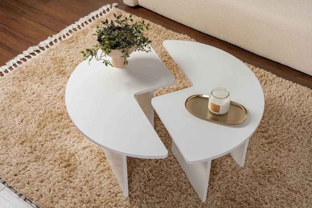 Designový konferenční stolek Zakwani II 90 cm bílý