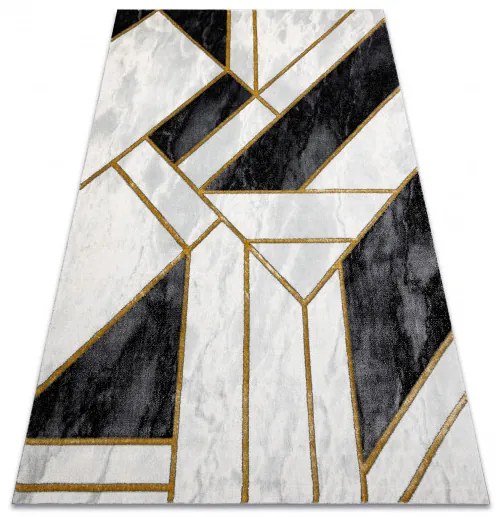 Dywany Łuszczów, Kusový koberec Emerald 1015 black and gold, 160x220, černobílá, kancelář