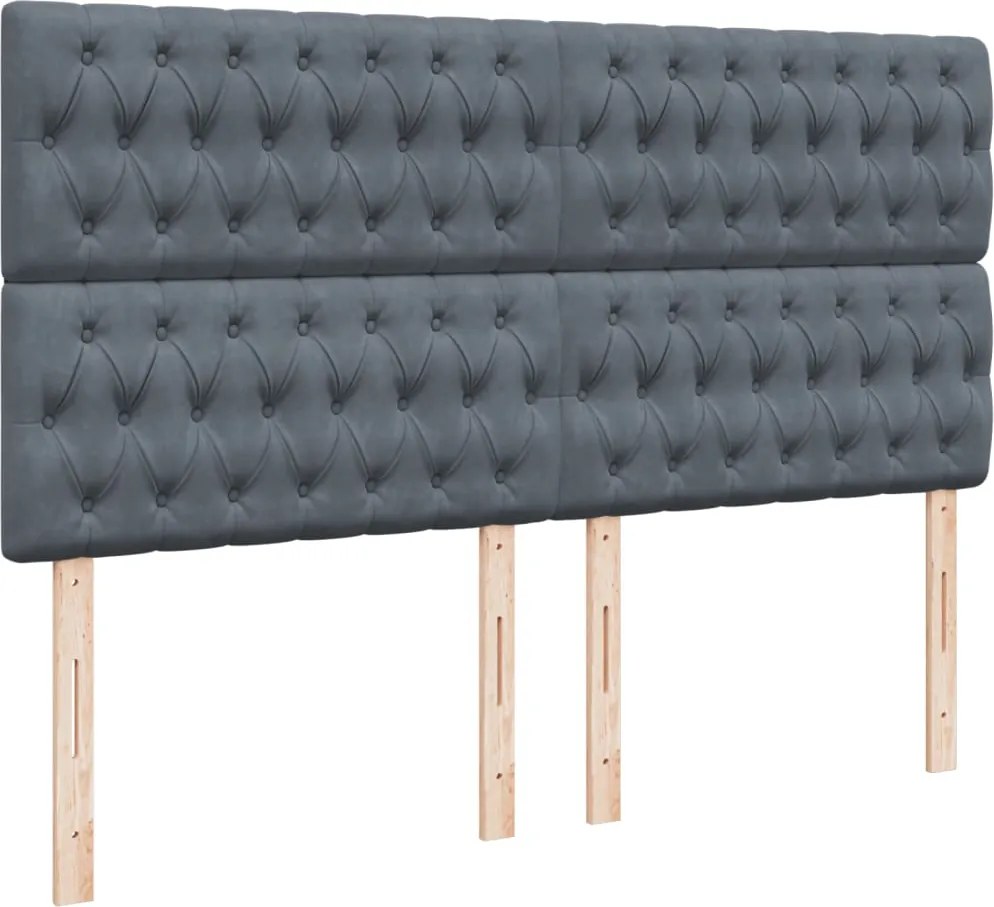 Box spring postel s matrací tmavě šedá 200x200 cm samet 3293309
