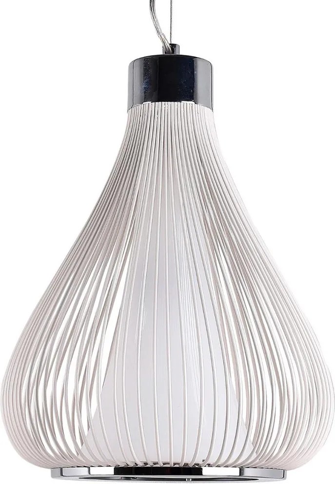 Stropní svítidlo, kovová lampa - barva bílá, Ø 34 cm x 45 cm