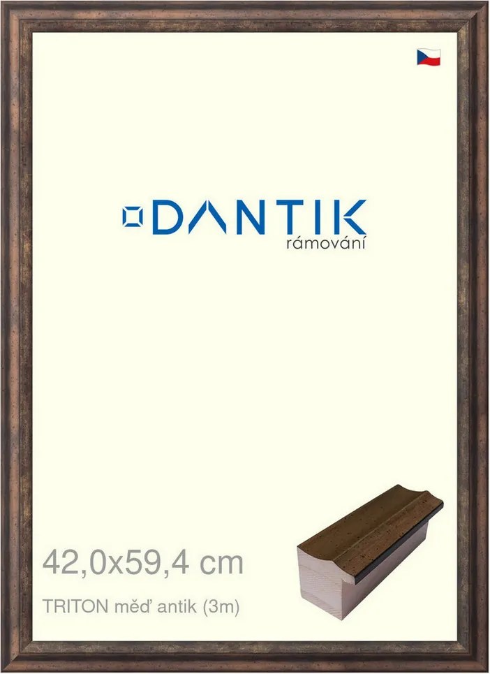 DANTIK rámeček 42x59,4 | TRITON měď antik (Plexi Čiré)