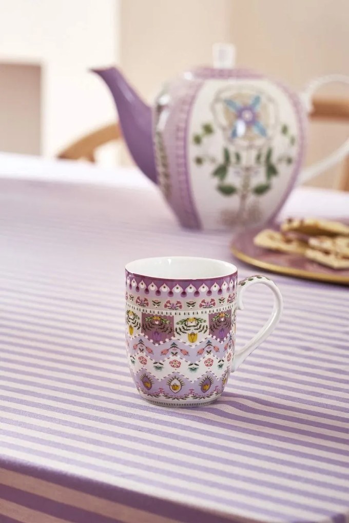 Pip Studio Lily & Lotus sada 2 hrnků 180ml, lila (sada 2 hrnků v dárkovém balení)