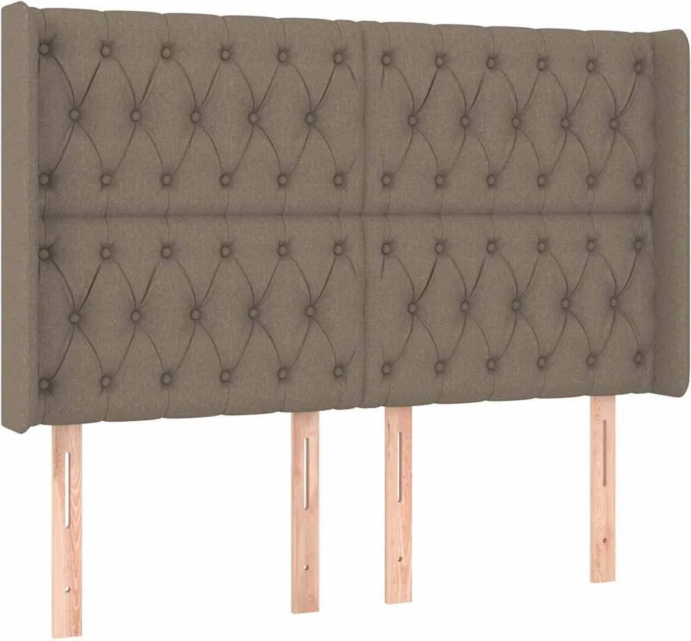 Čelo postele typu ušák taupe 147x16x118/128 cm textil 3119918